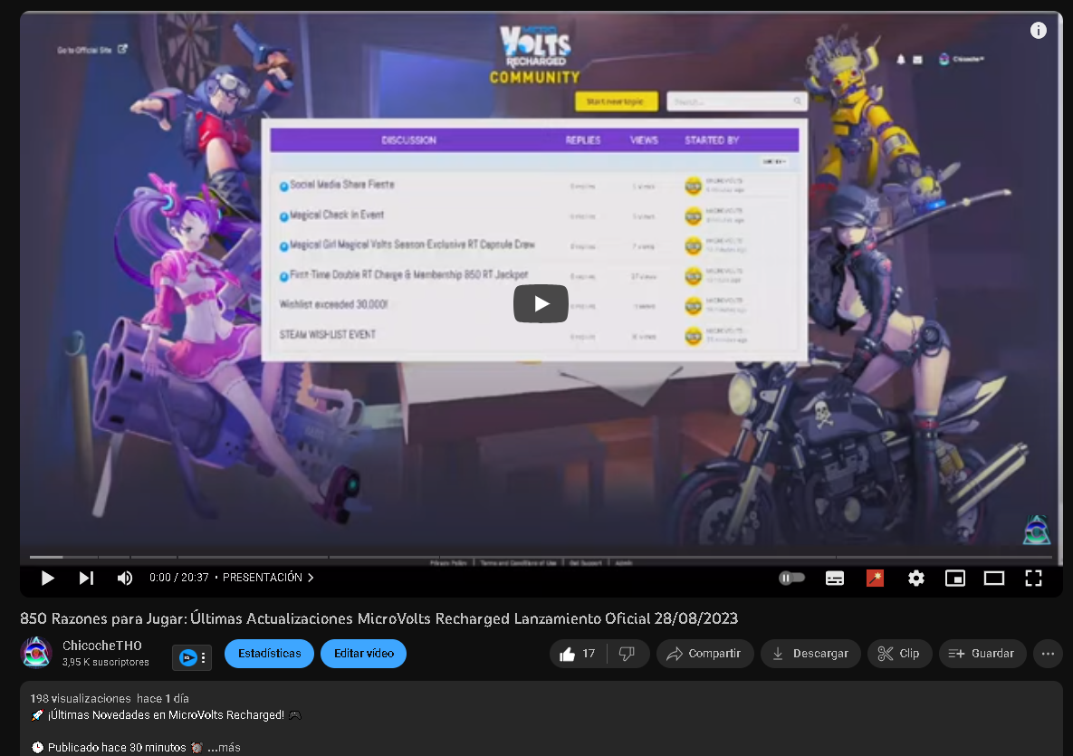 Nuevo video hablando sobre las nuevas actualizaciones y mejoras de MICROVOLTS RECHARGED ¡No te ...