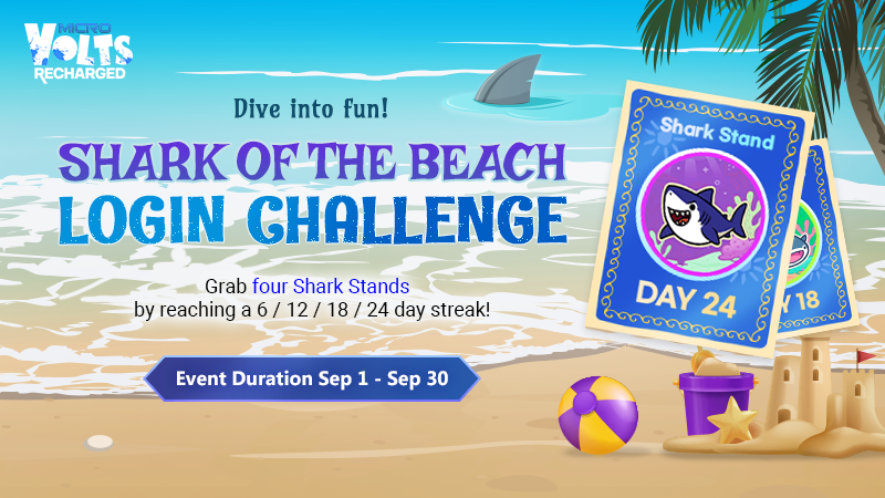 Dive into Fun! SHARK OF THE BEACH LOGIN CHALLENGE - Event - MicroVolts ...